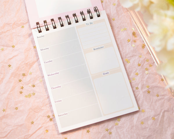 Personalized Undated Weekly Planner, Soft Pink – The AC Studio